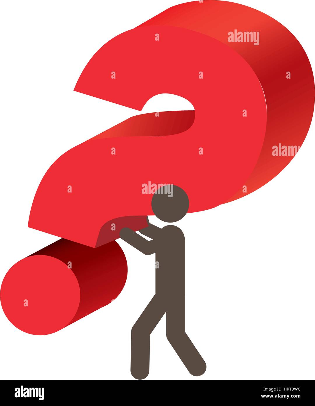 Silhouette person carrying question mark Stock Vector Image & Art - Alamy