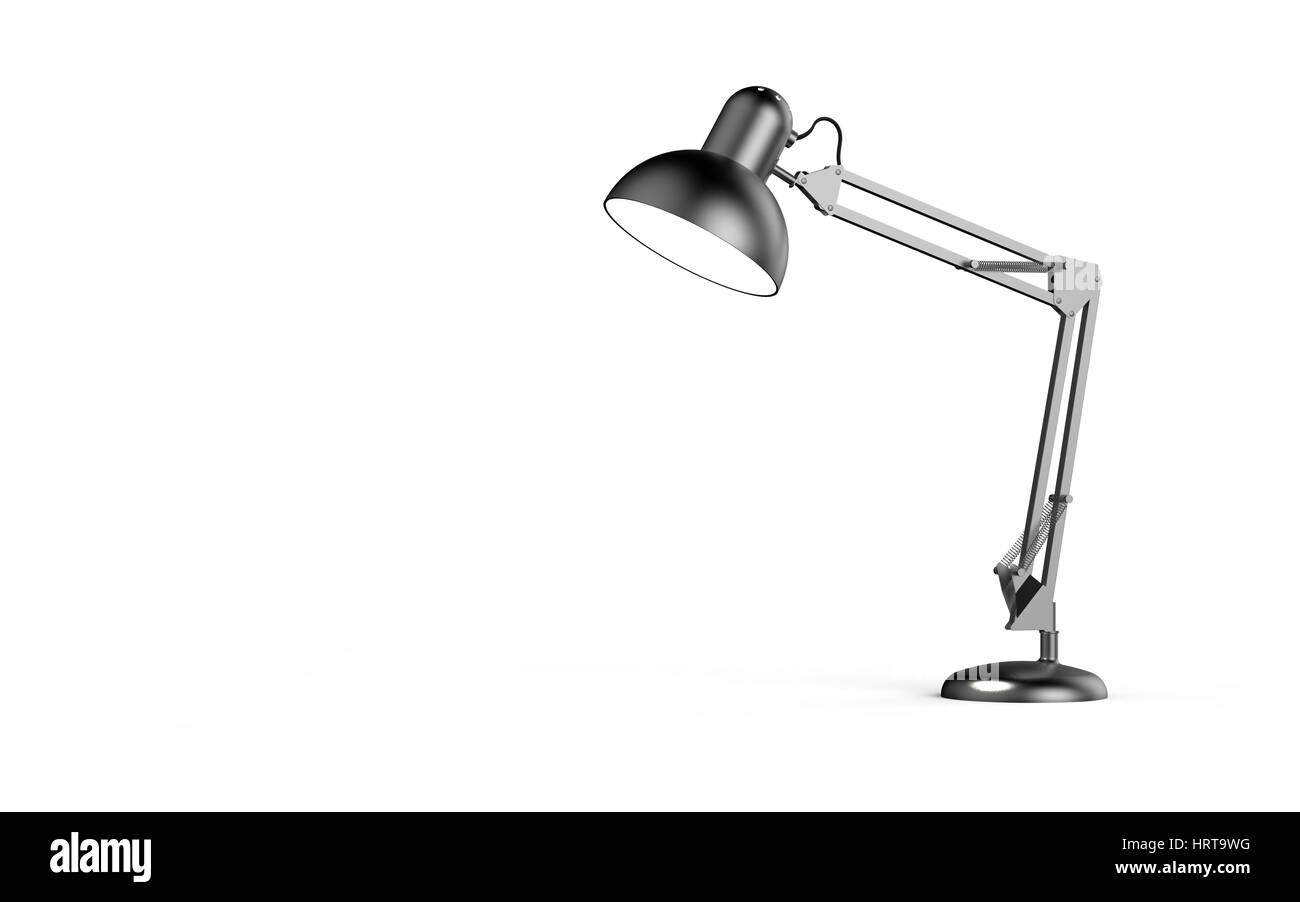 Desk lamp isolated on white background 3D rendering Stock Photo - Alamy