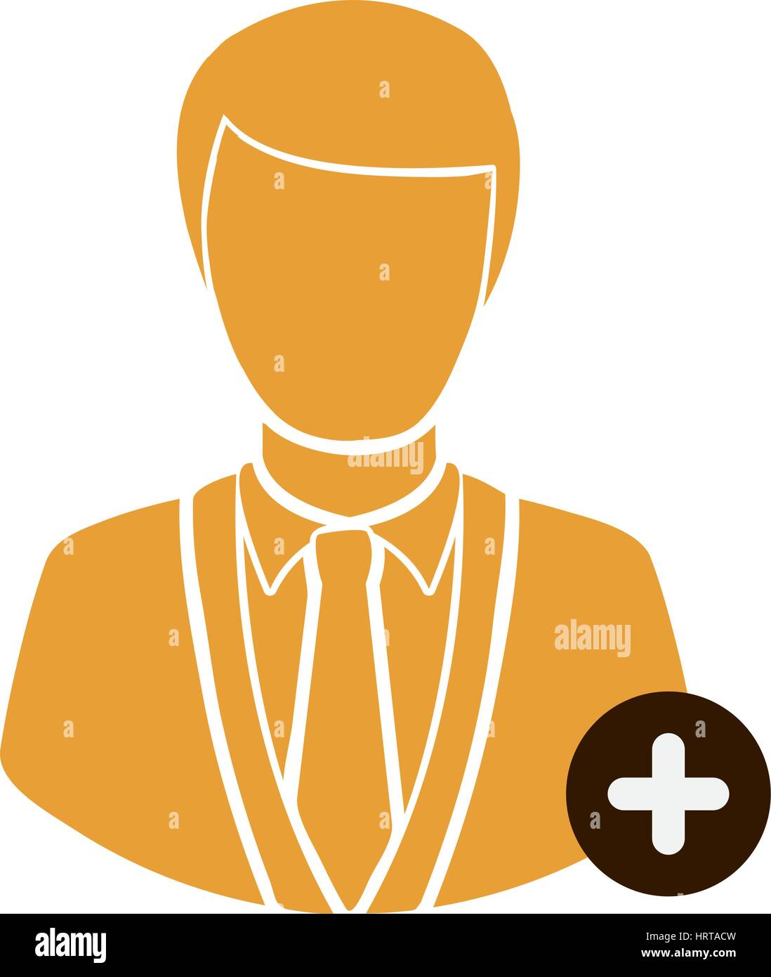 color half body silhouette man with plus icon Stock Vector Image & Art ...