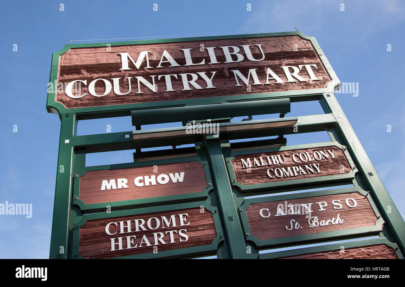 Malibu Country Mart Sign Stock Photo - Alamy
