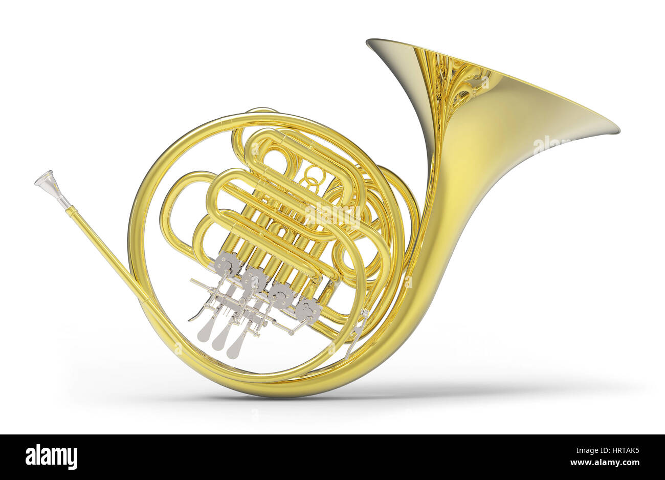 French horn on white background hi-res stock photography and images - Alamy