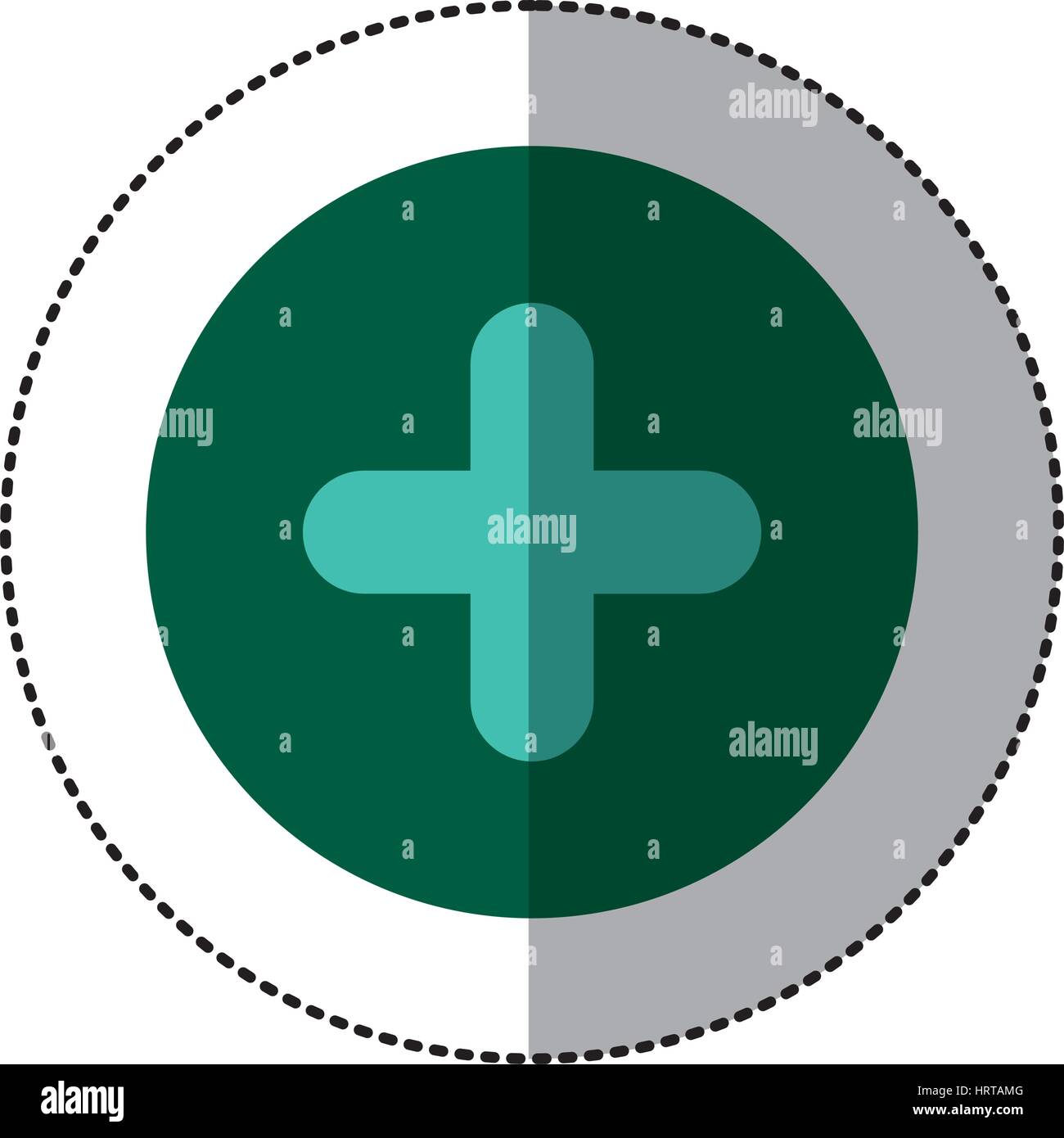 color circle sticker with plus icon Stock Vector Image & Art - Alamy