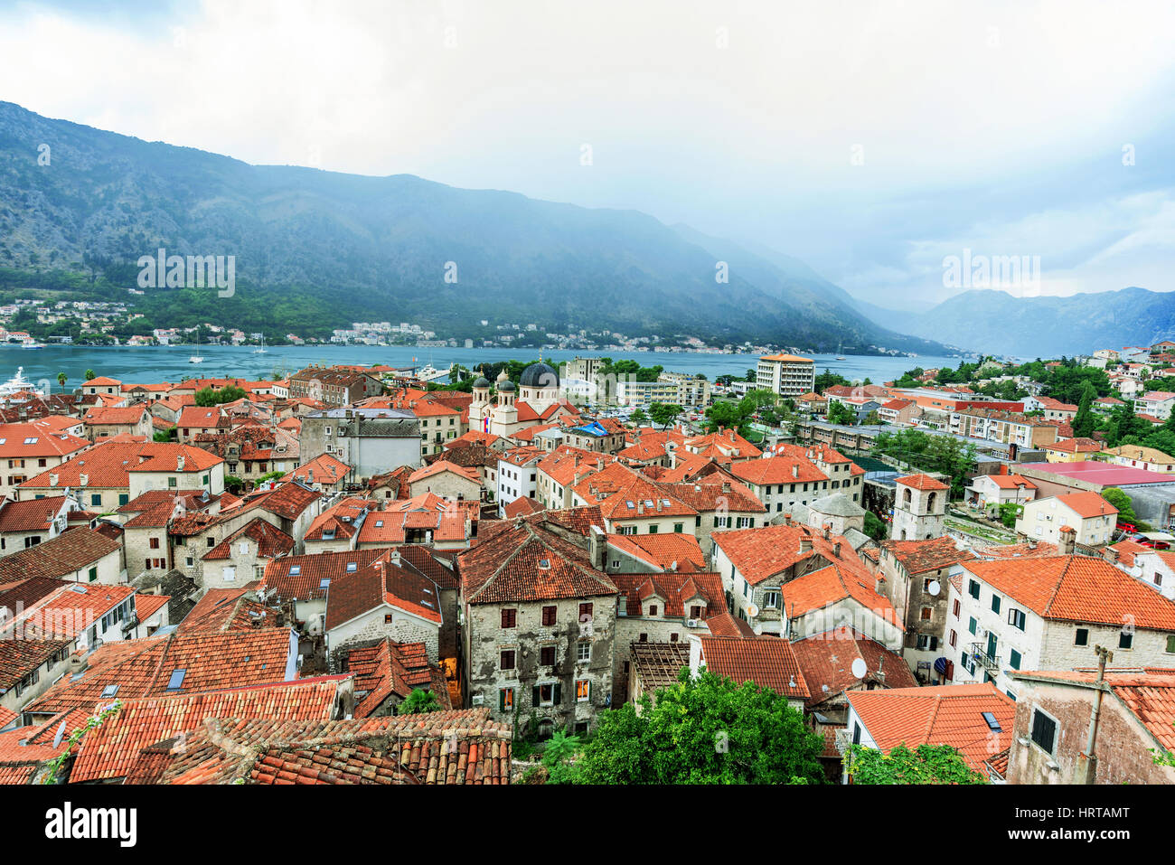 View of Kotor old town medieval architecture Stock Photo - Alamy