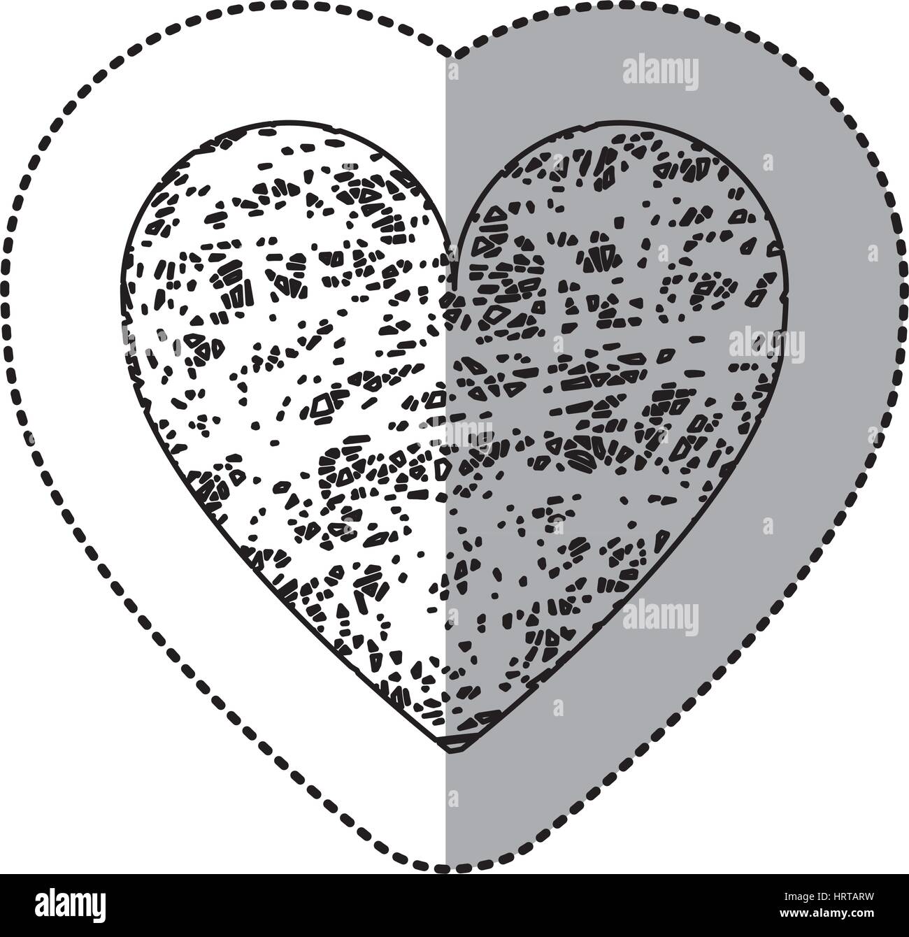 sticker monochrome of icon heart hand drawn Stock Vector Image & Art ...