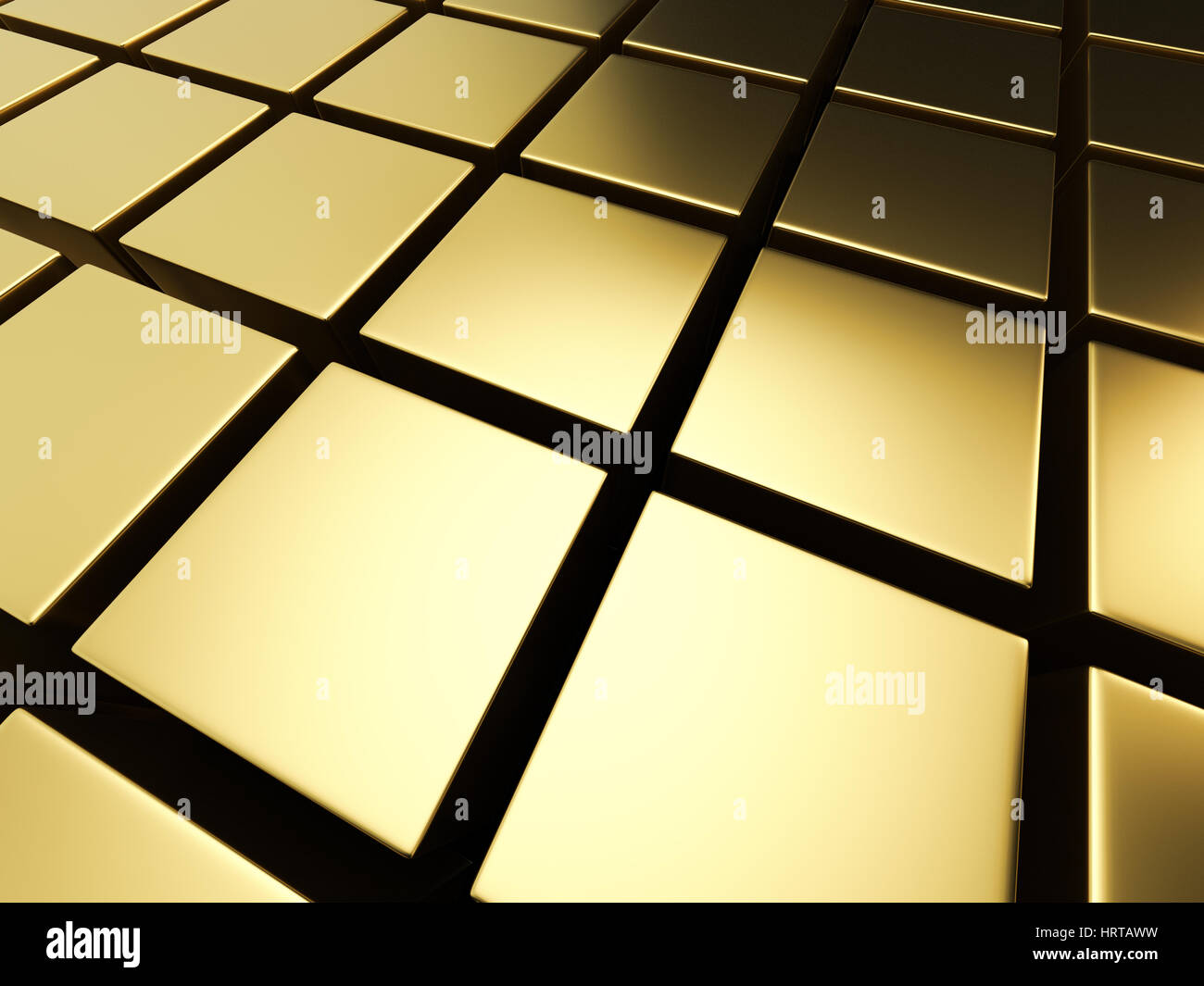 Gold square blocks abstract background. 3D illustration Stock Photo - Alamy