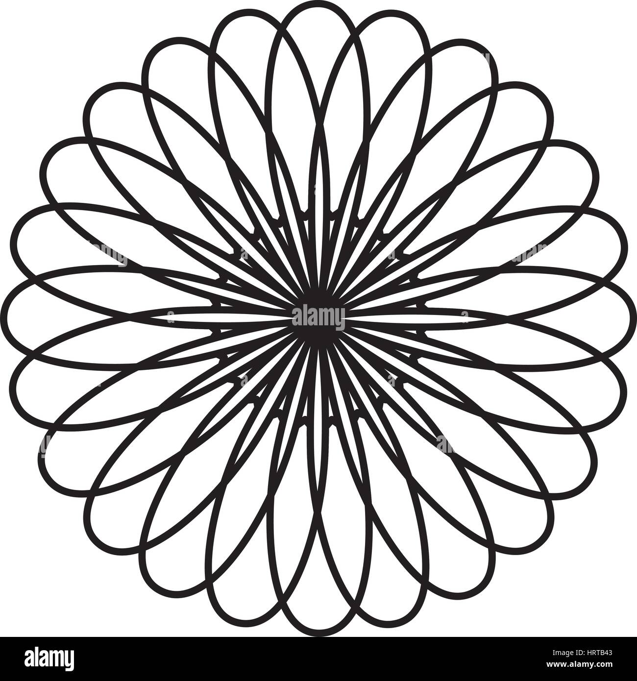 monochrome circular strokes forming petals Stock Vector Image & Art - Alamy