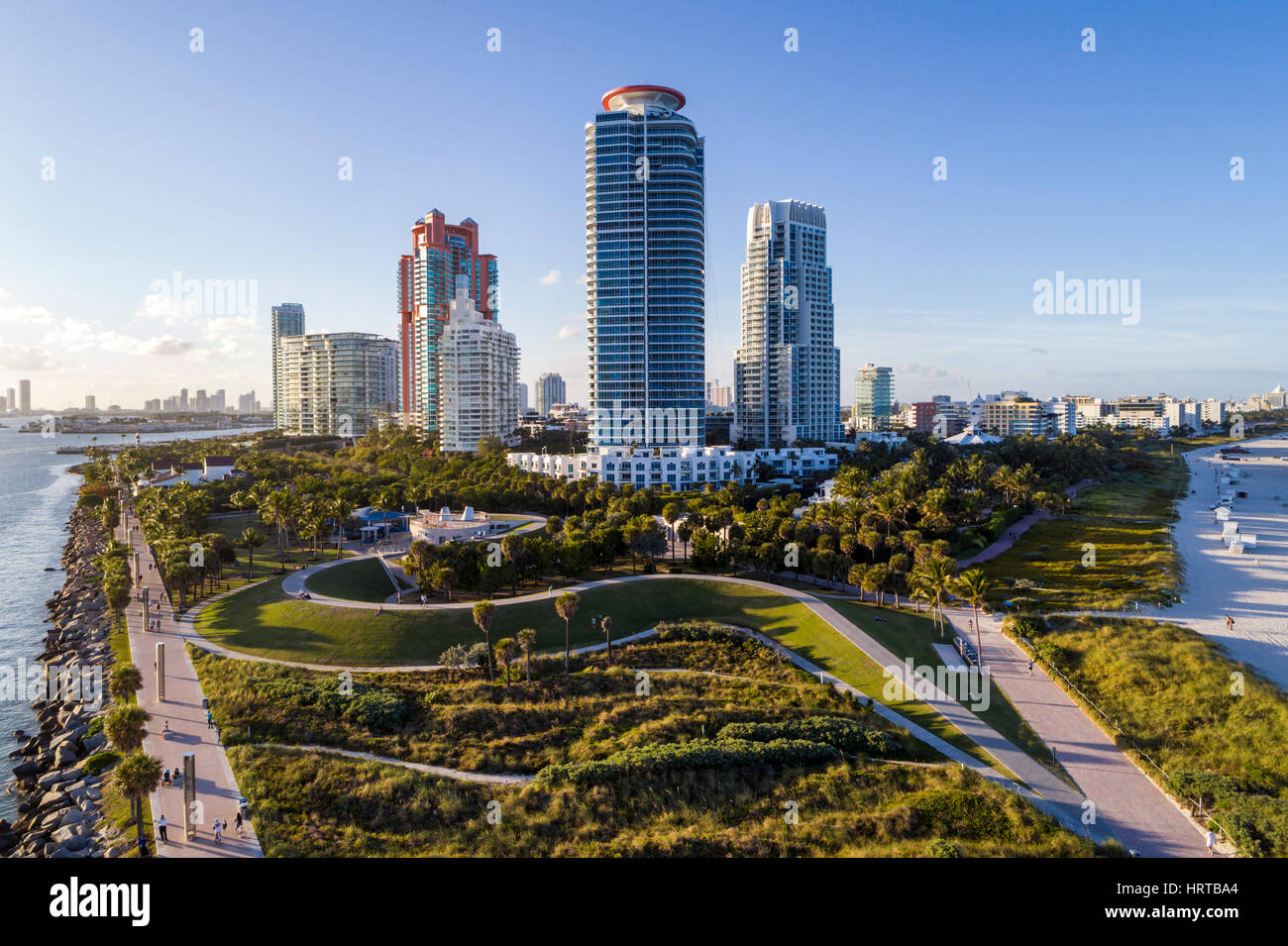 Miami Beach Florida,South Pointe Park,high rise condominium buildings ...