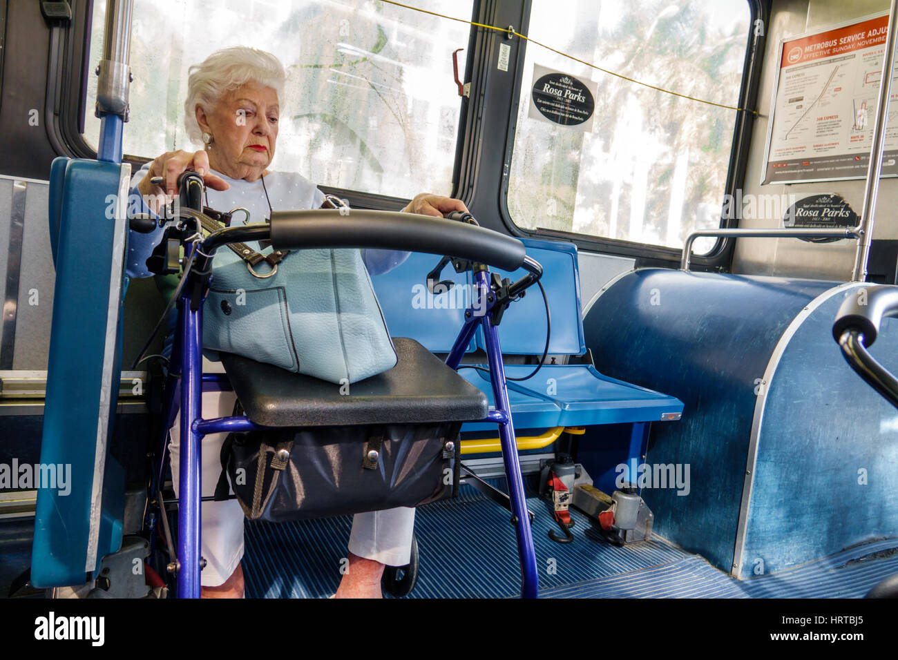 Miami Beach Florida,Miami Dade Transportation,MDT,Metrobus,bus,inside ...