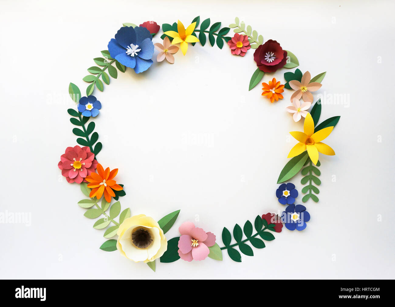 Flowers Handmade Papercraft Art Circle Stock Photo - Alamy