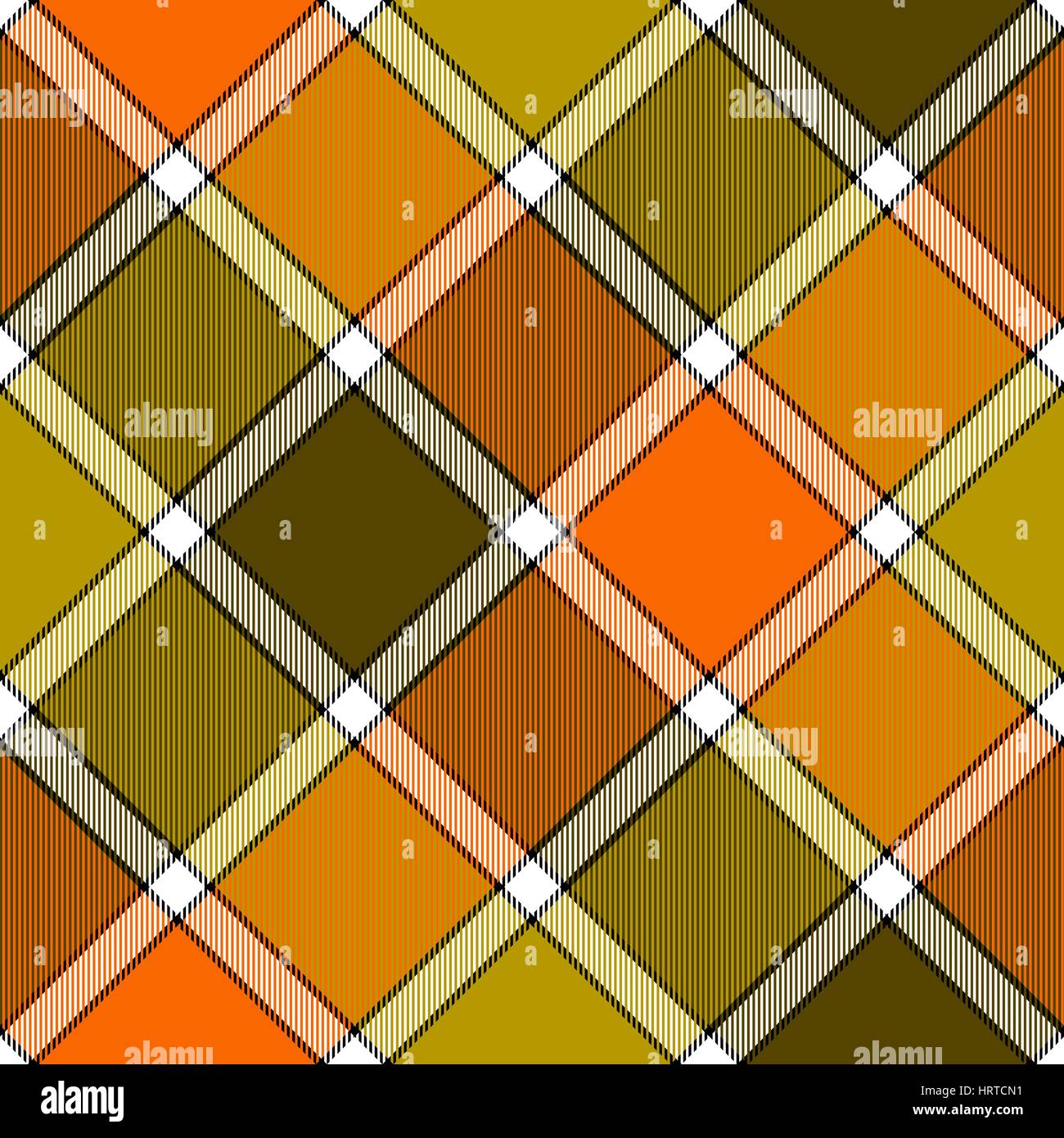Orange khaki marsh color diagonal check plaid seamless pattern. Vector ...