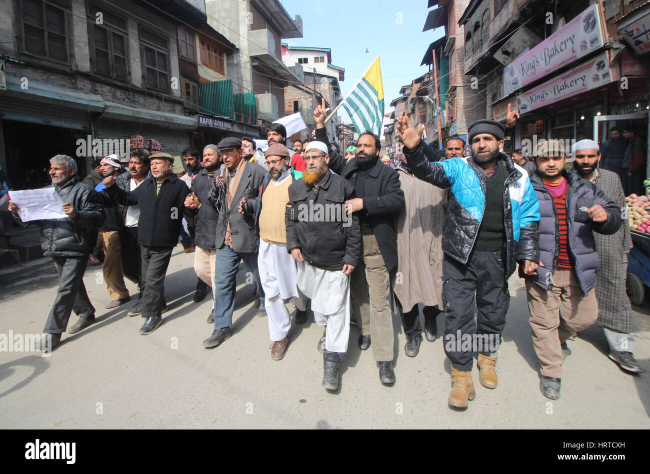 Srinagar, Kashmir. 03rd Mar, 2017. Amid pro-freedom sloganeering, the ...