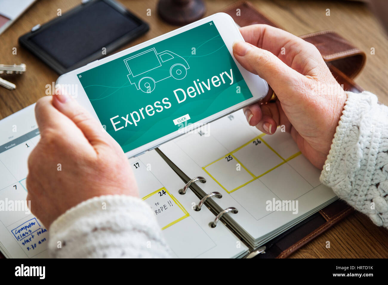 Cargo Express Delivery Free Shipping Stock Photo - Alamy