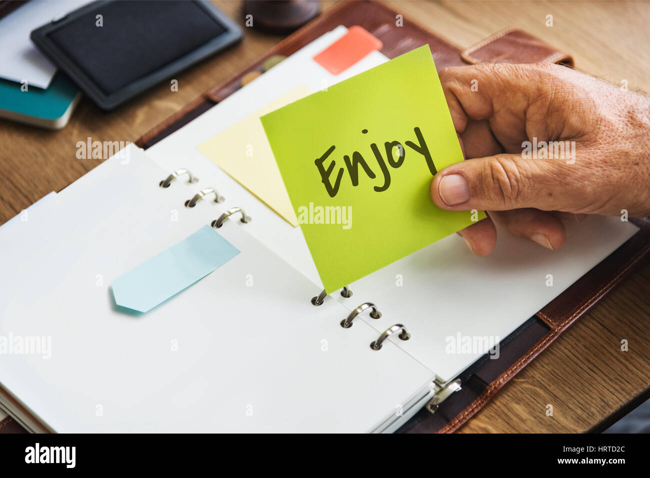 Be Happy and Smile Enjoy Pleasure Happiness Concept Stock Photo - Alamy