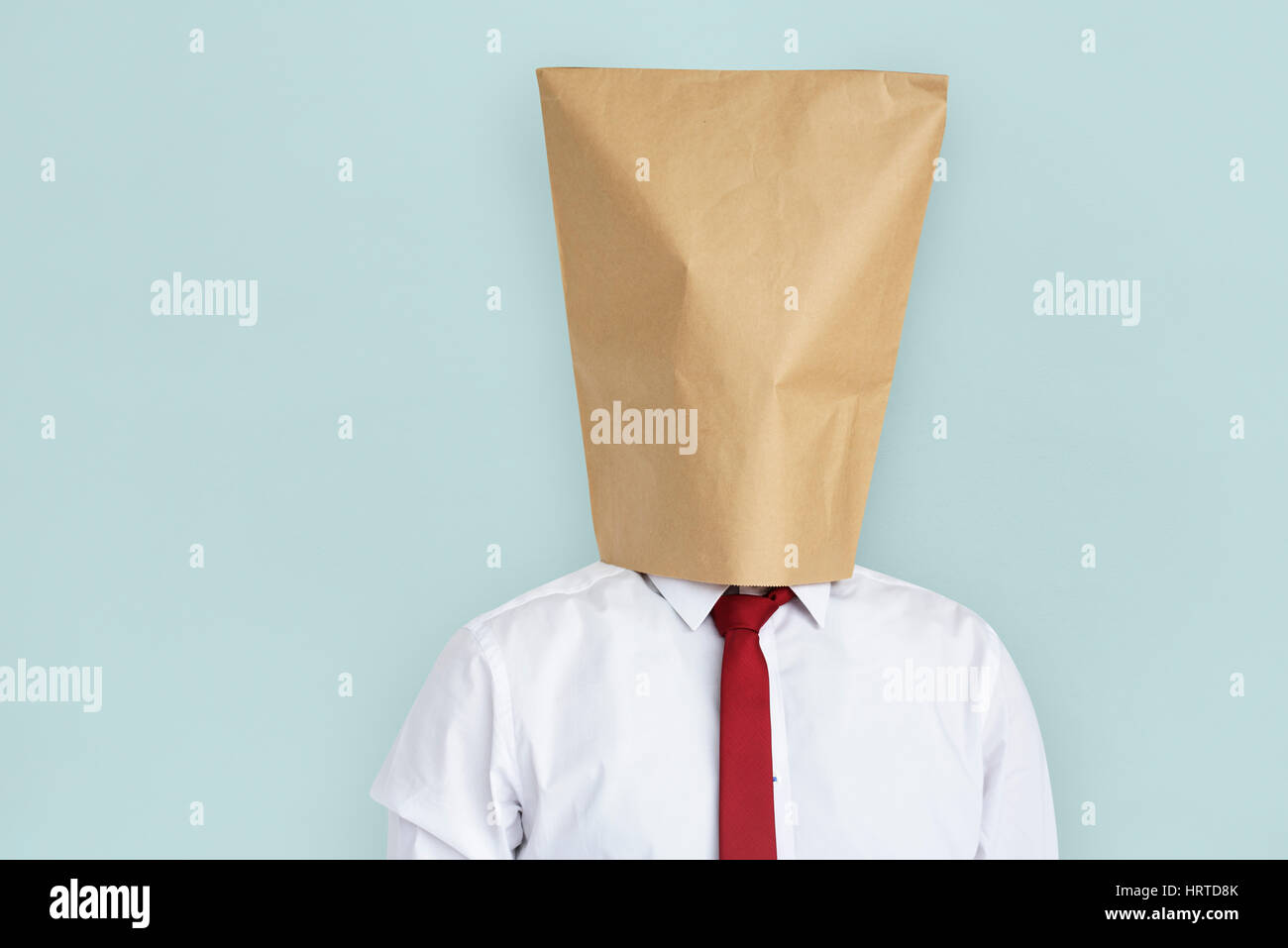 Man Paper Bag Cover Face Ashamed Portrait Concept Stock Photo - Alamy