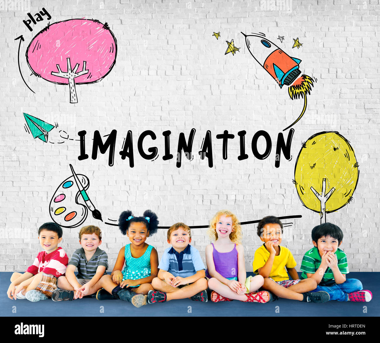 Children Imagination Learning Icon Concept Stock Photo - Alamy