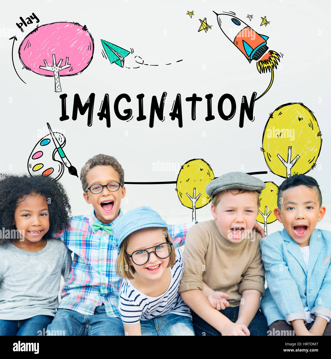 Children Imagination Learning Icon Concept Stock Photo - Alamy