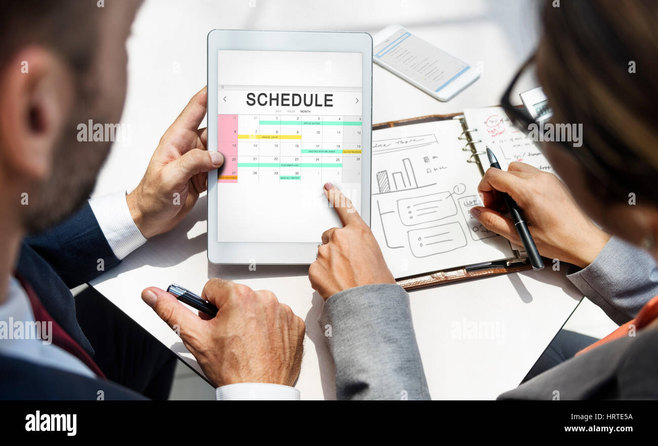 Schedule Table Event Planner Concept Stock Photo - Alamy