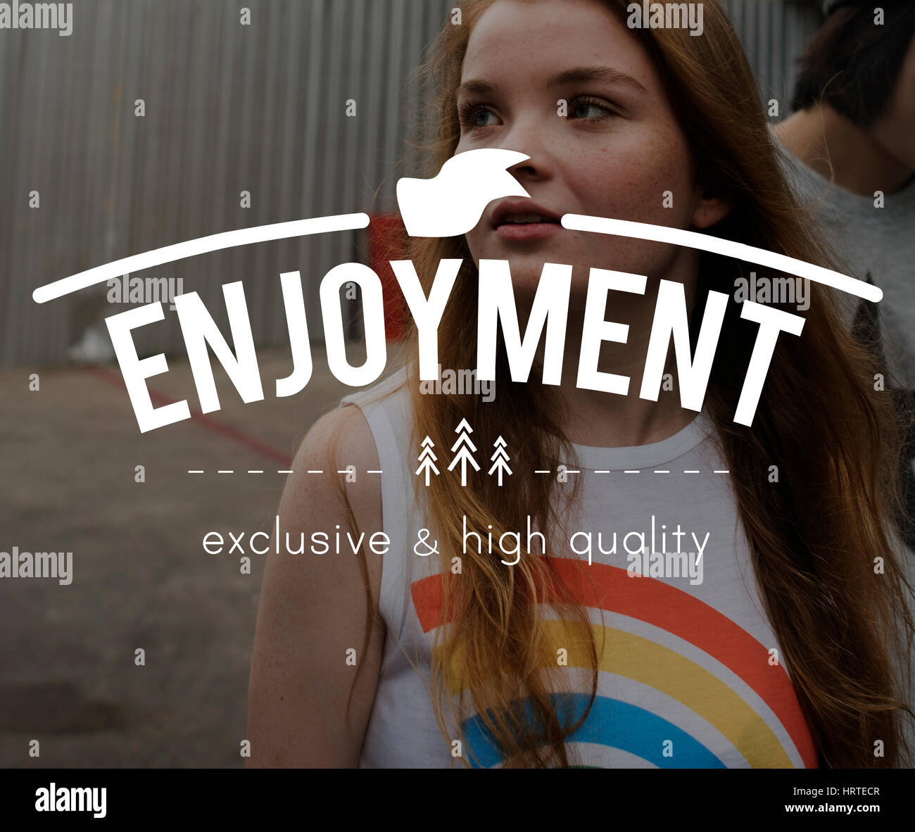 Enjoyment Vintage Vector Graphic Concept Stock Photo - Alamy