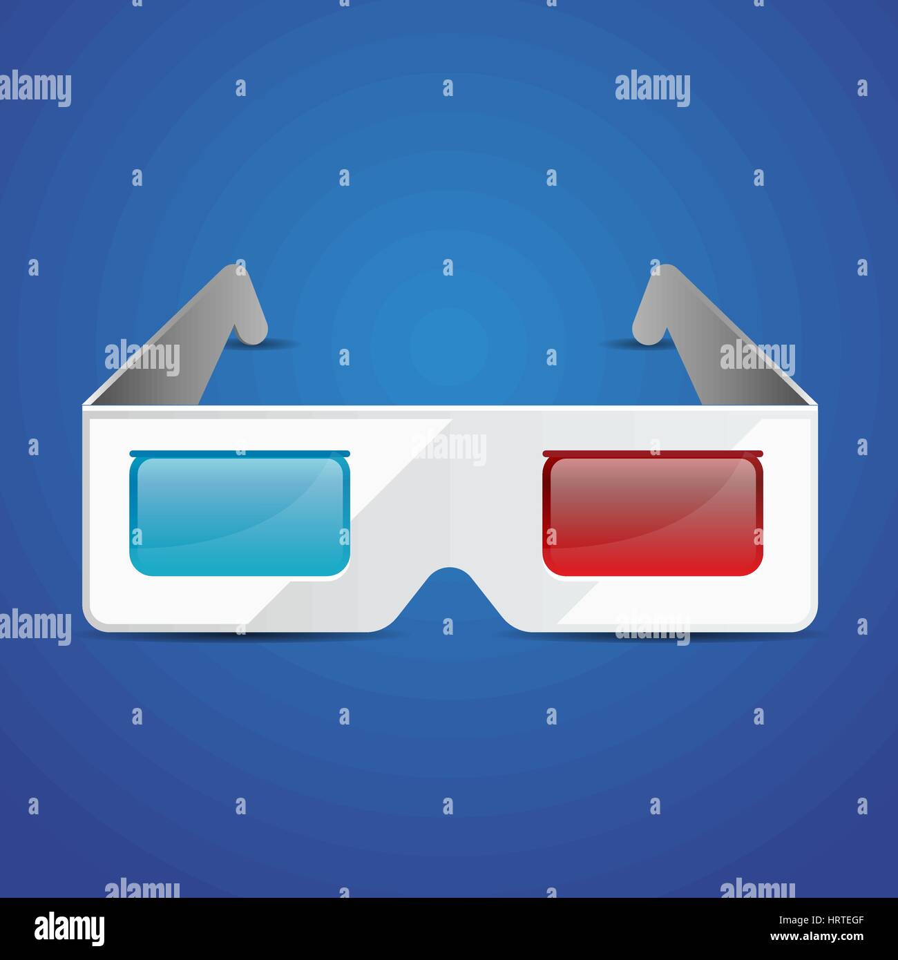 Flat anaglyph 3d glasses vector cinema icon. 3d glasses icon Stock ...