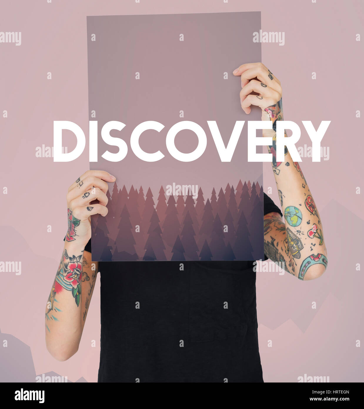 Discovery word on nature background with trees Stock Photo - Alamy