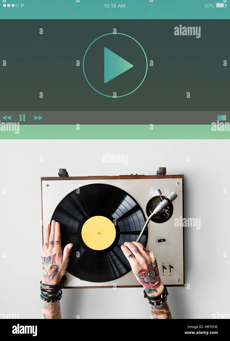 Music Video Player Multimedia Concept Stock Photo - Alamy