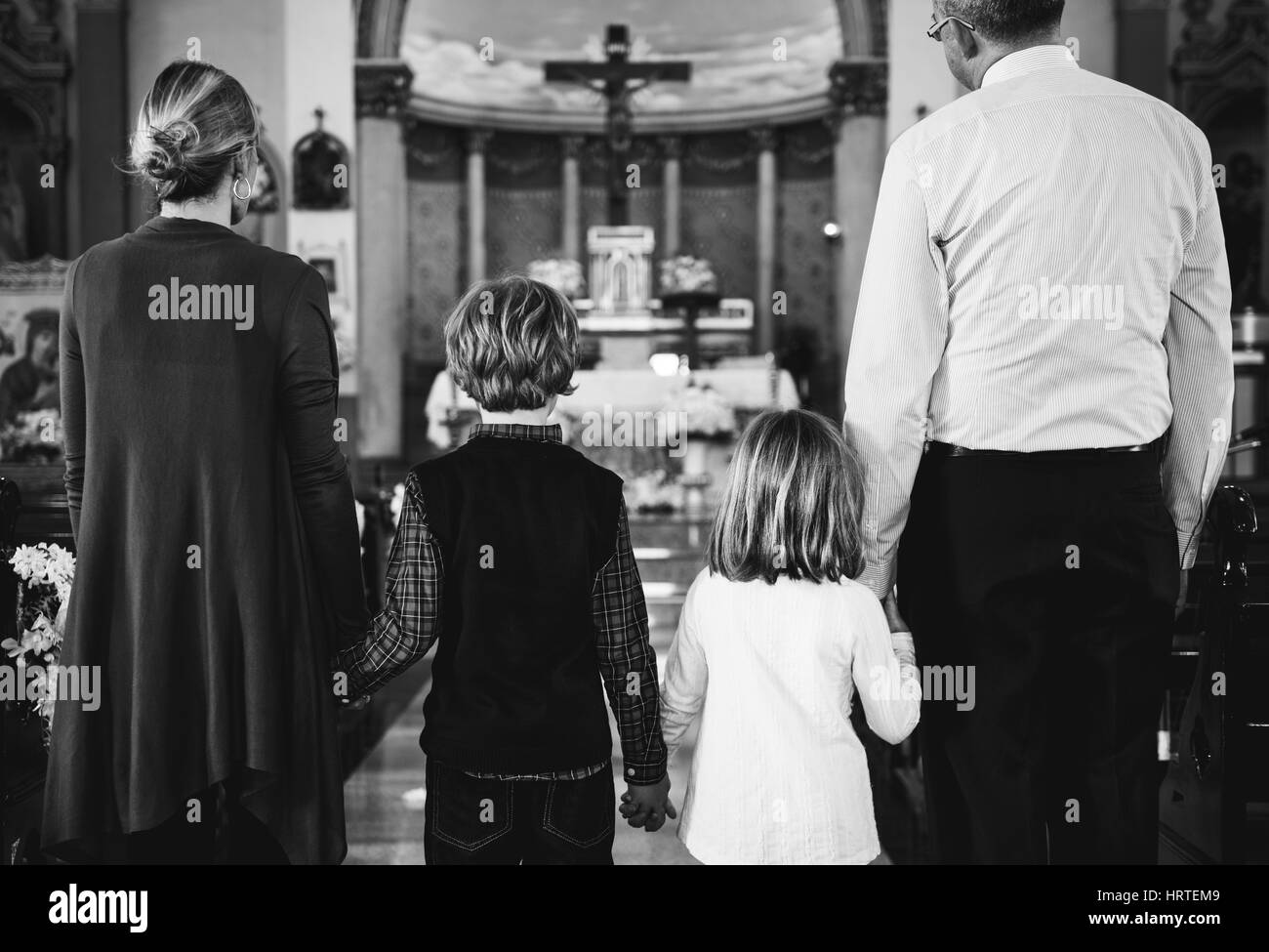 Church People Believe Faith Religious Family Stock Photo - Alamy