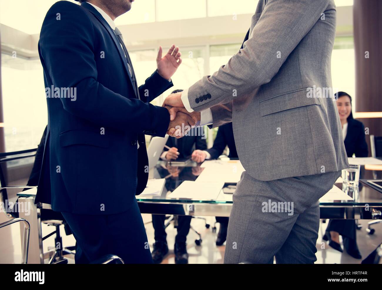 Business Partners Introductionary Handshake Bow Stock Photo - Alamy