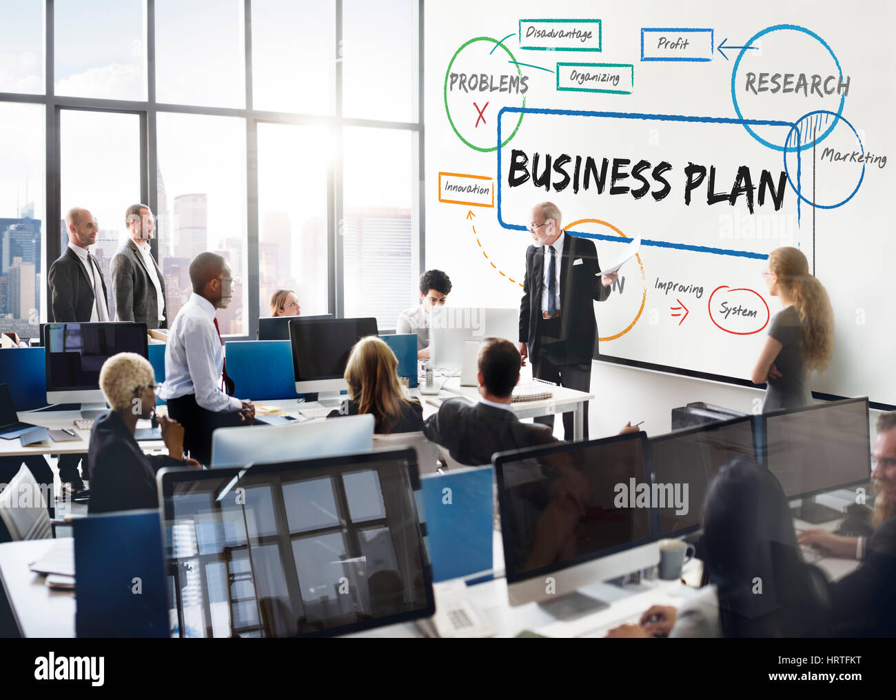Business planning process diagram chart Stock Photo - Alamy