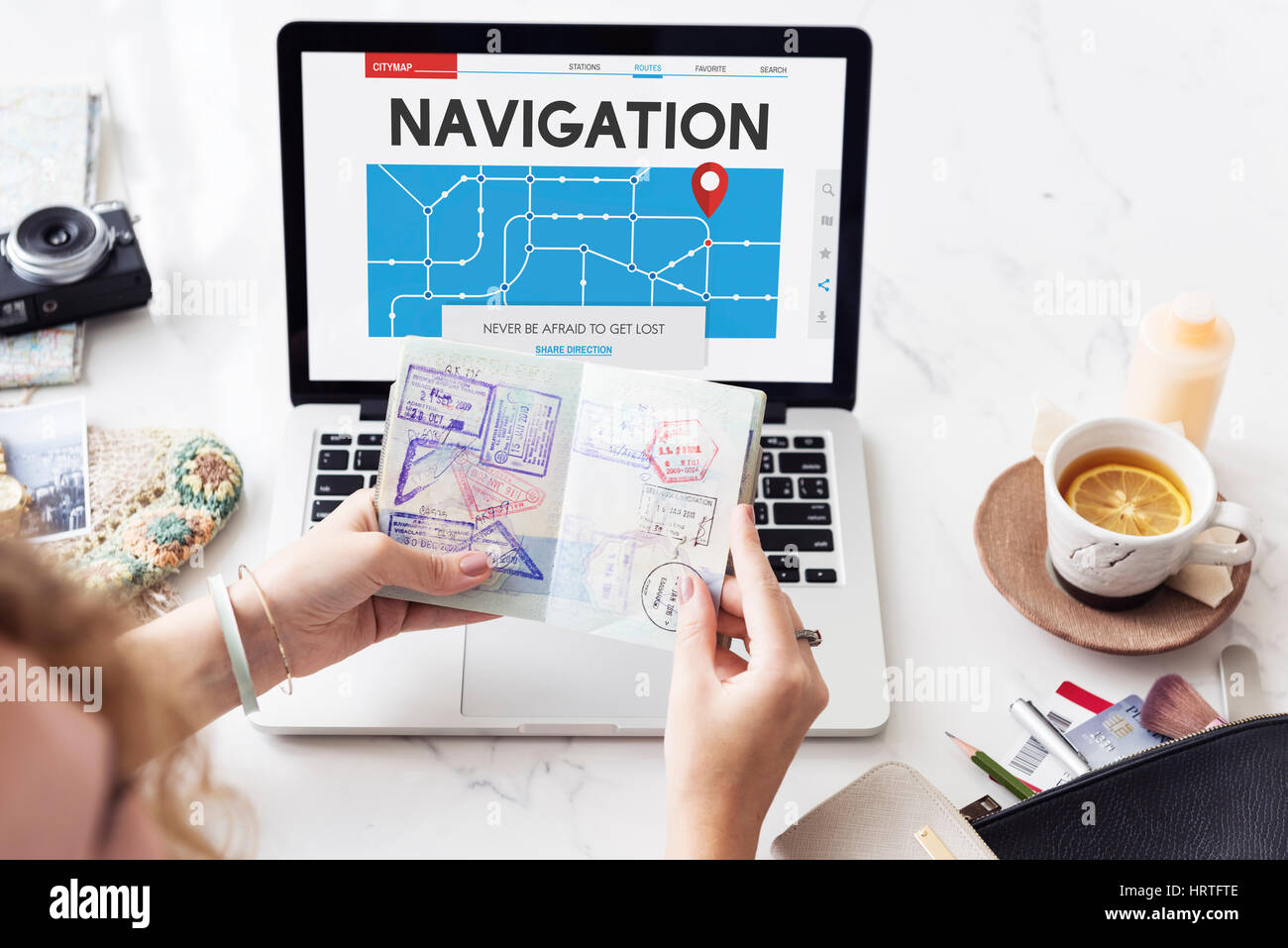 GPS Map Directions Navigation Location Stock Photo - Alamy