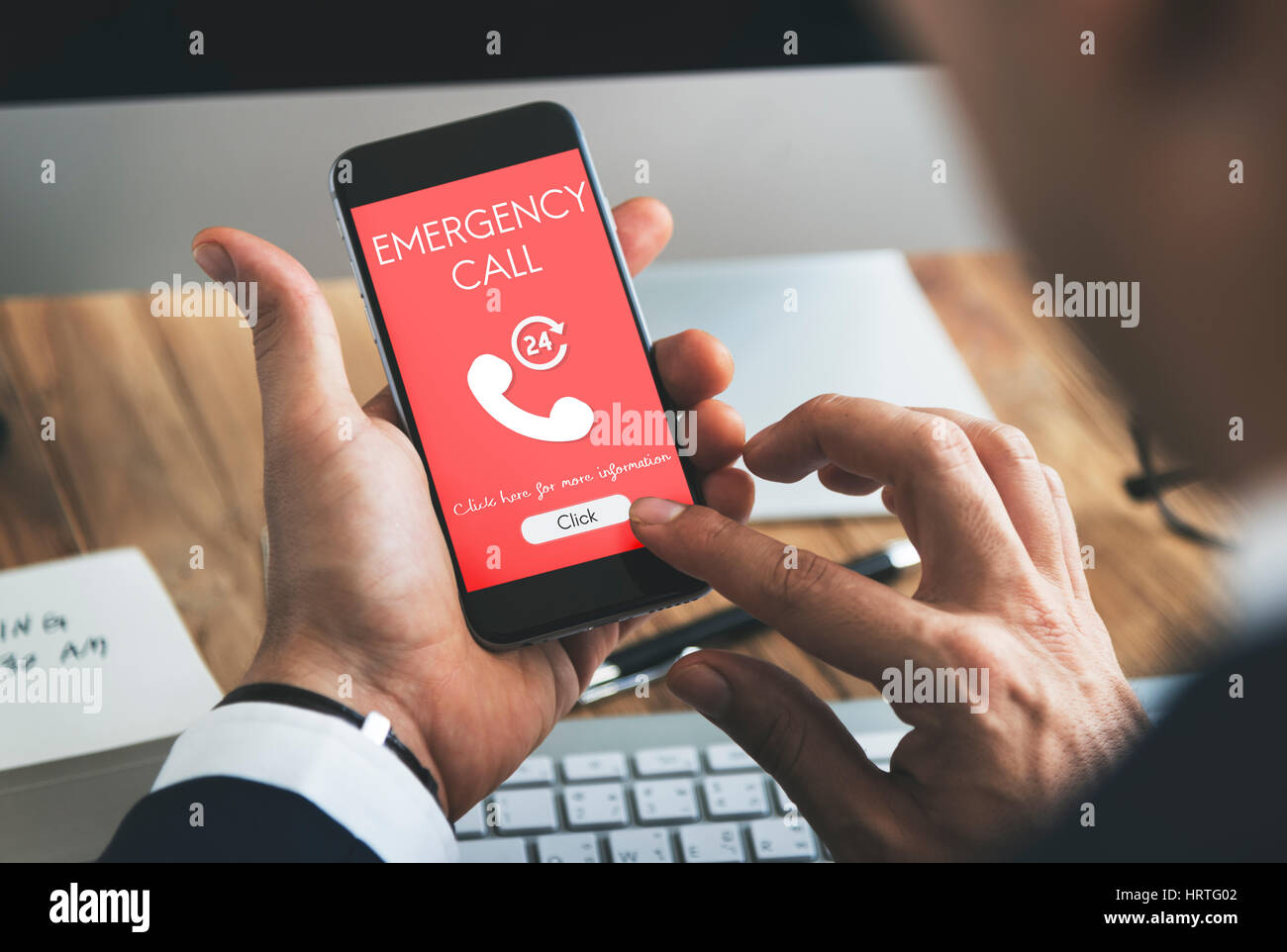 Emergency Call Urgent Accidental Hotline Paramedic Concept Stock Photo ...