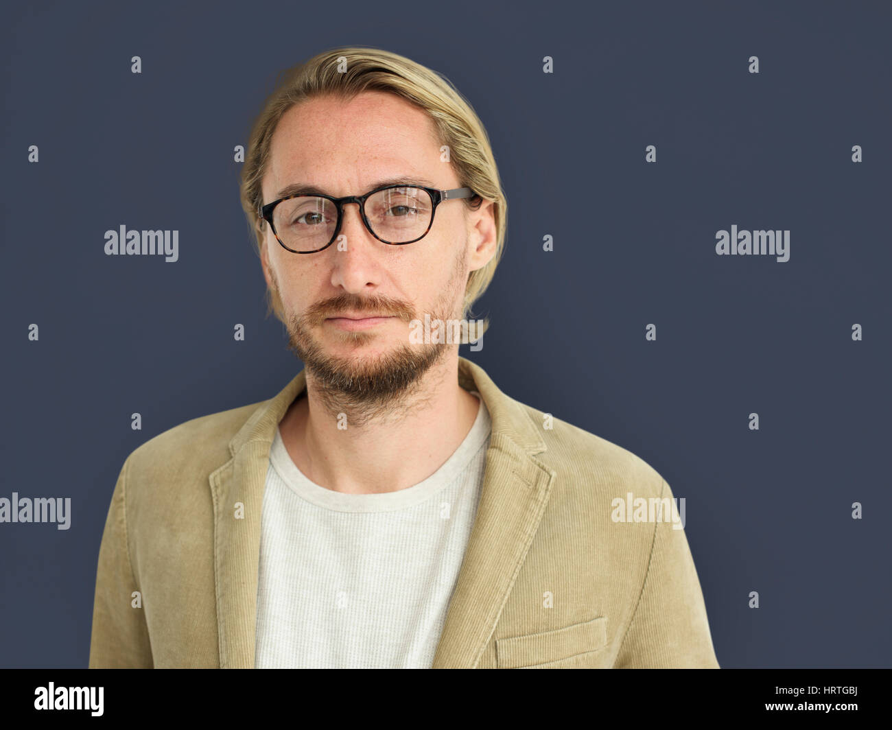 Caucasian Man Serious Focused Portrait Stock Photo - Alamy