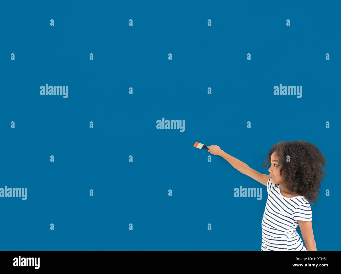 Little Girl Painting Paintbrush Layer Stock Photo - Alamy