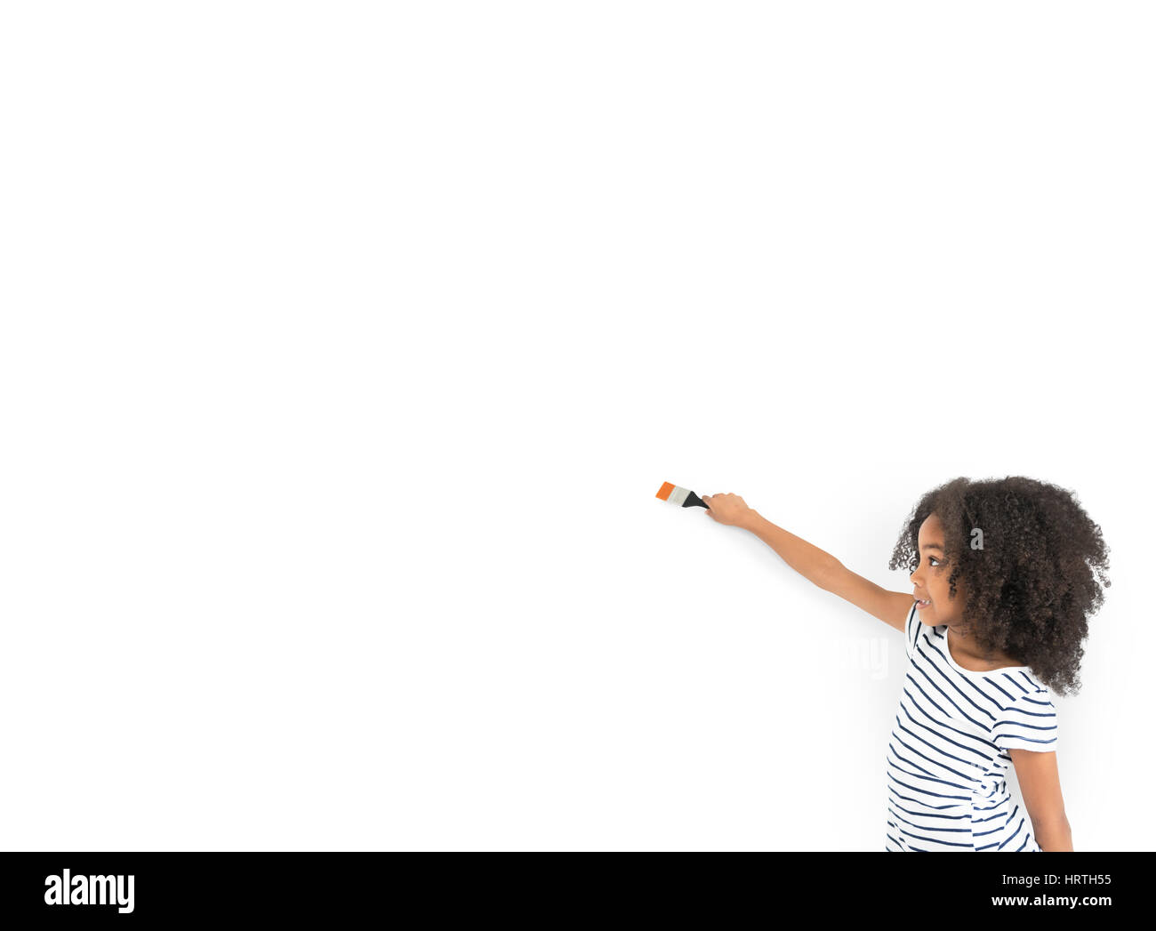 Little Girl Painting Paintbrush Layer Stock Photo - Alamy