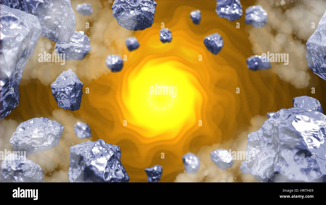 8 March symbol. Figure of eight made of spheres flying in the space ...