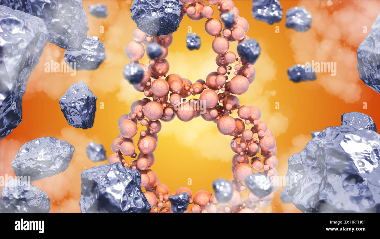 8 March symbol. Figure of eight made of spheres flying in the space ...