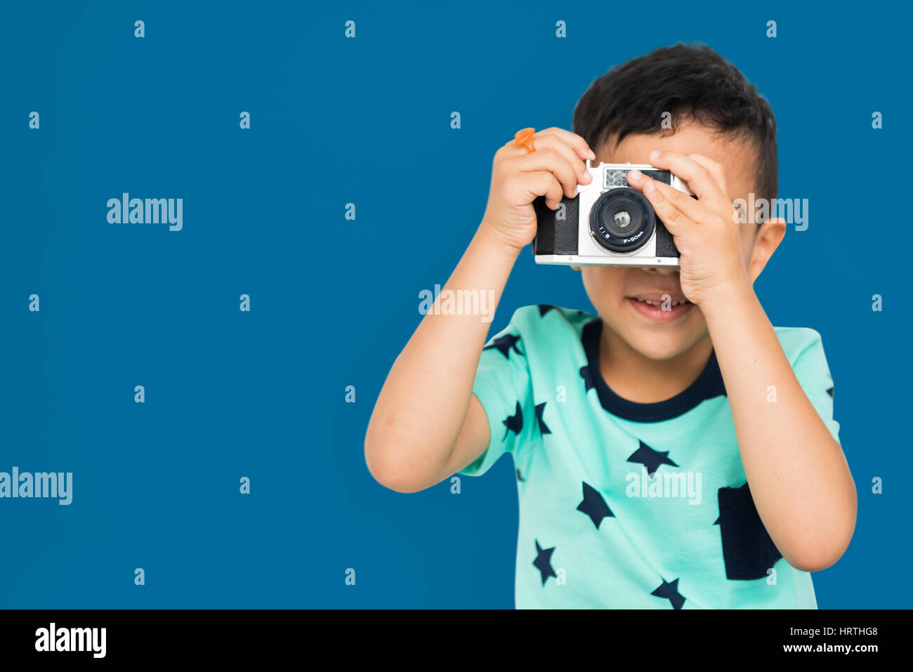 Little Boy Camera Studio Concept Stock Photo - Alamy