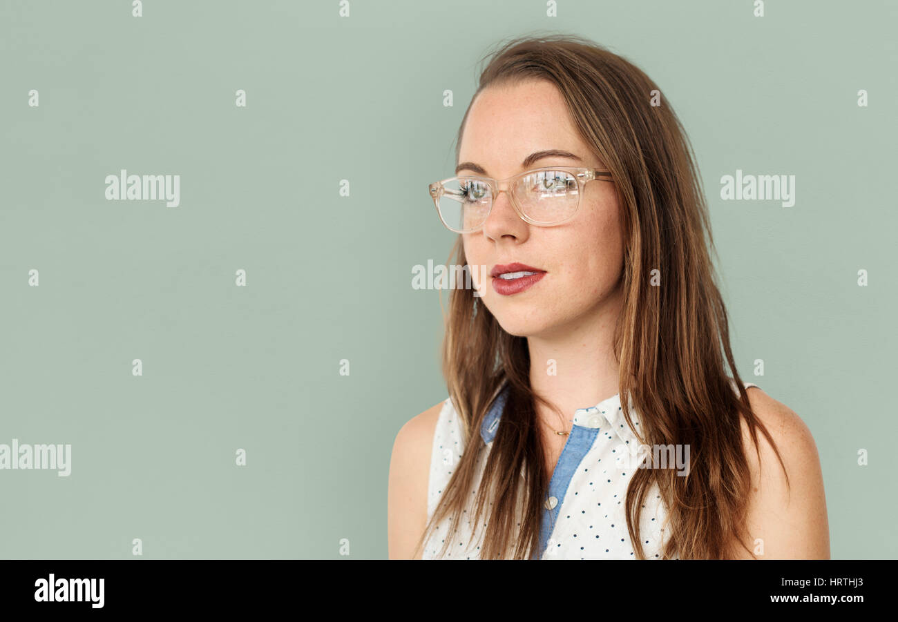 Caucasian Woman Stand Pose Portreit Stock Photo - Alamy