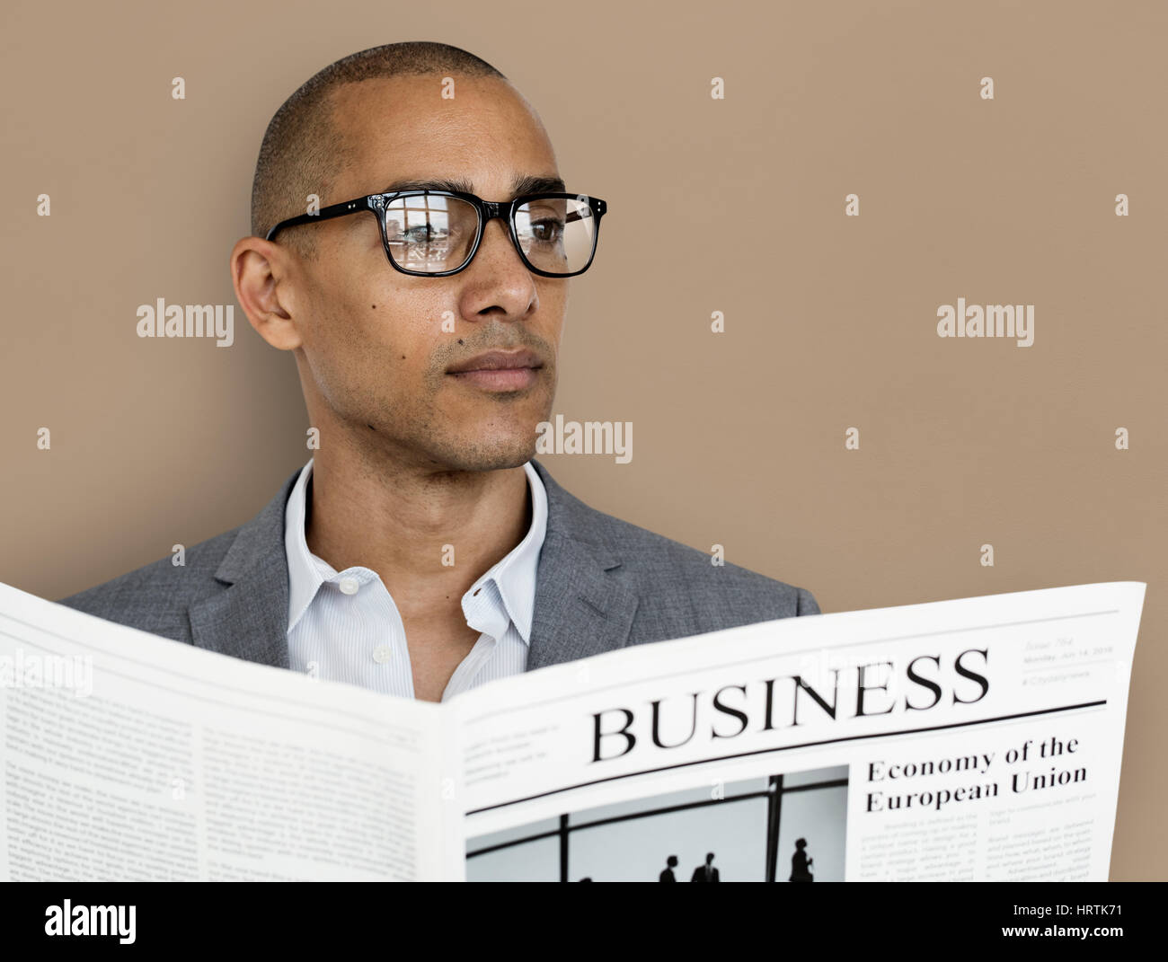 Business Man Reading Newspaper Concept Stock Photo - Alamy