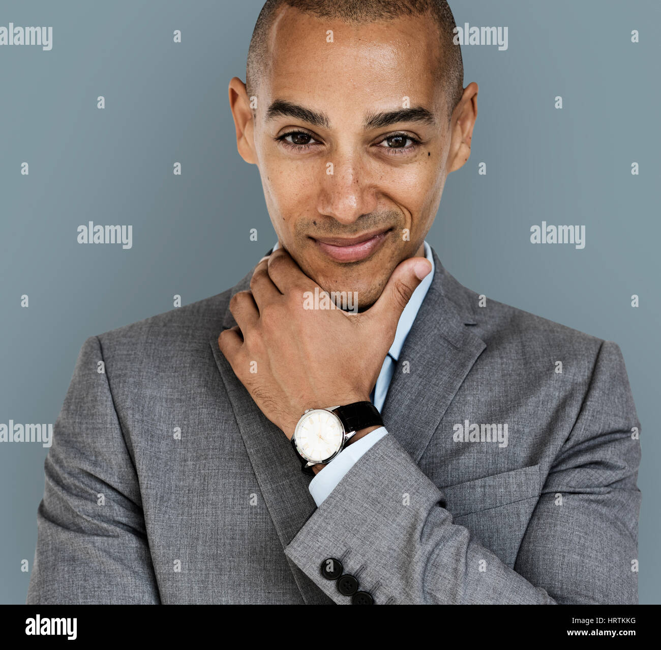 African Descent Business Man Smirk Concept Stock Photo - Alamy
