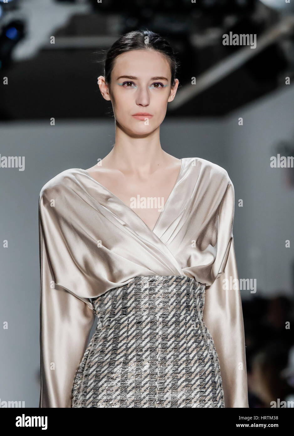 New York, United States. 08th Feb, 2017. A model walks runway for Son ...