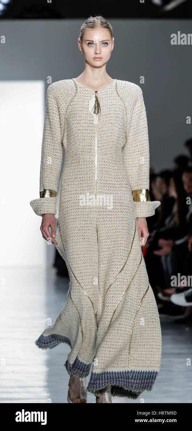 New York, United States. 08th Feb, 2017. A model walks runway for Son ...