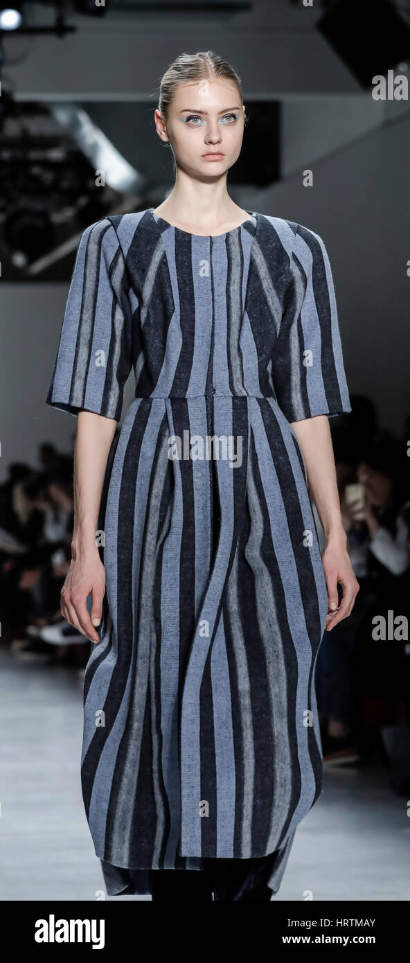 New York, United States. 08th Feb, 2017. A model walks runway for Son ...