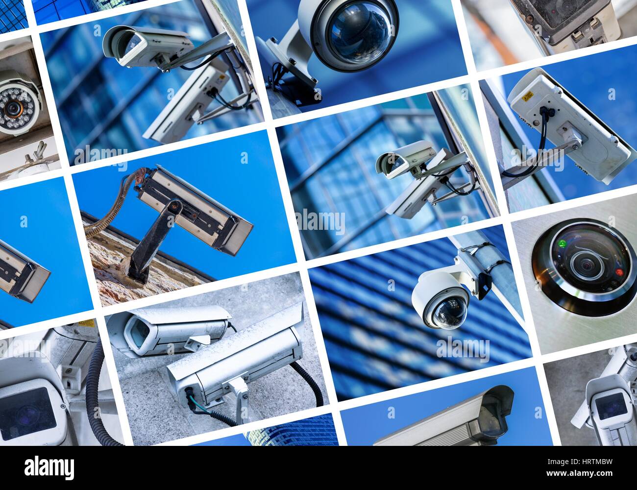 collage of security camera and urban video Stock Photo - Alamy