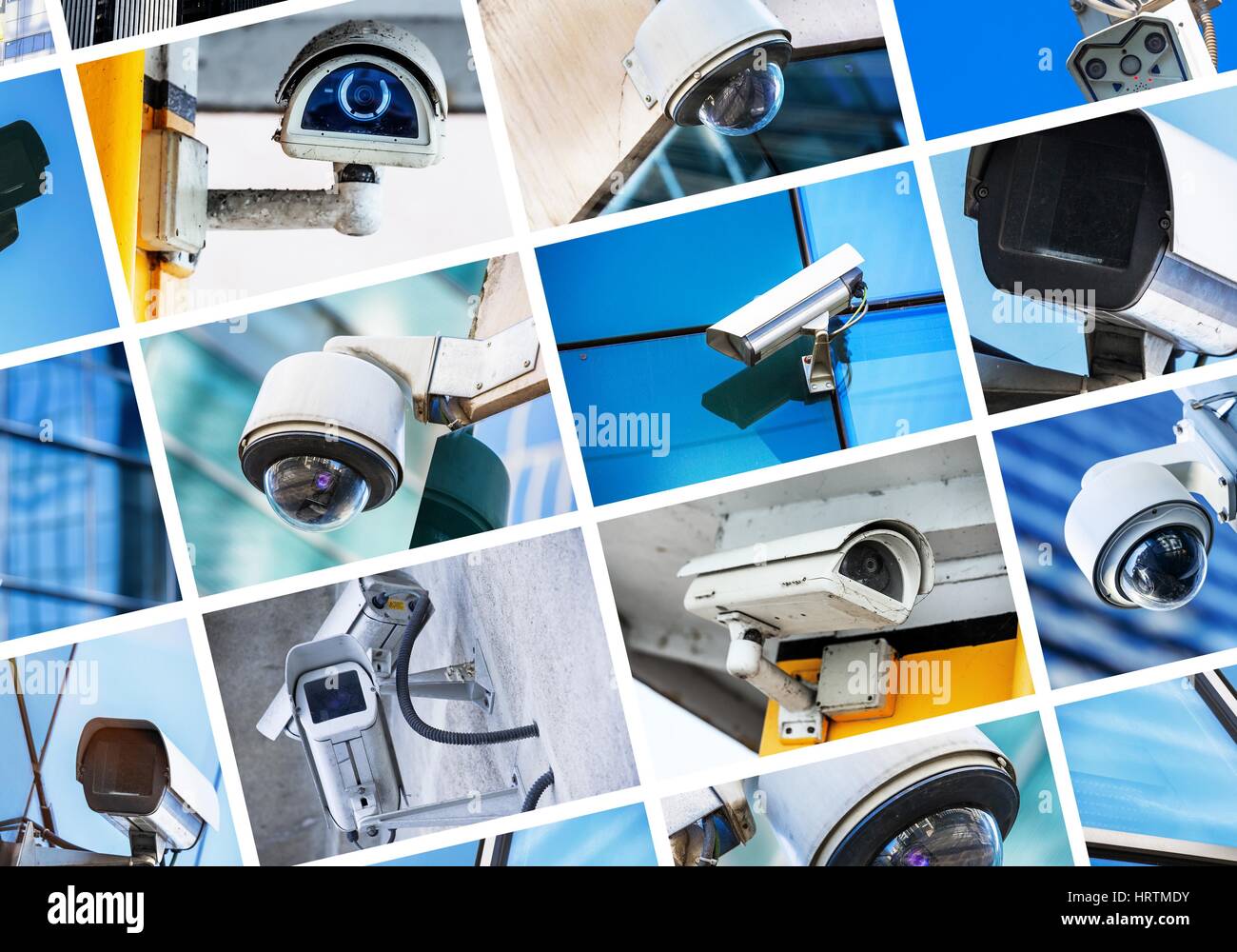 collage of security camera and urban video Stock Photo - Alamy