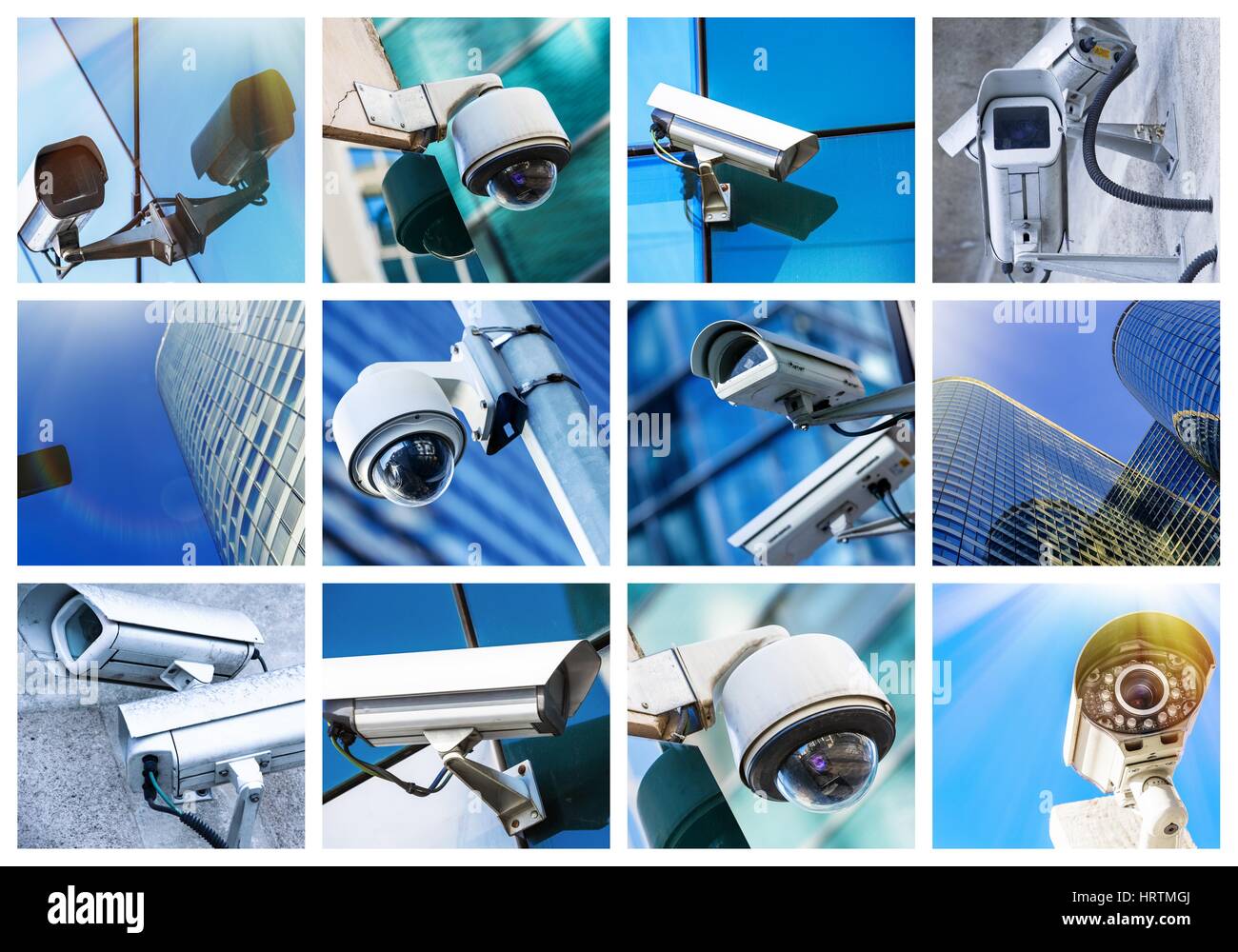 collage of security camera and cctv urban video Stock Photo - Alamy