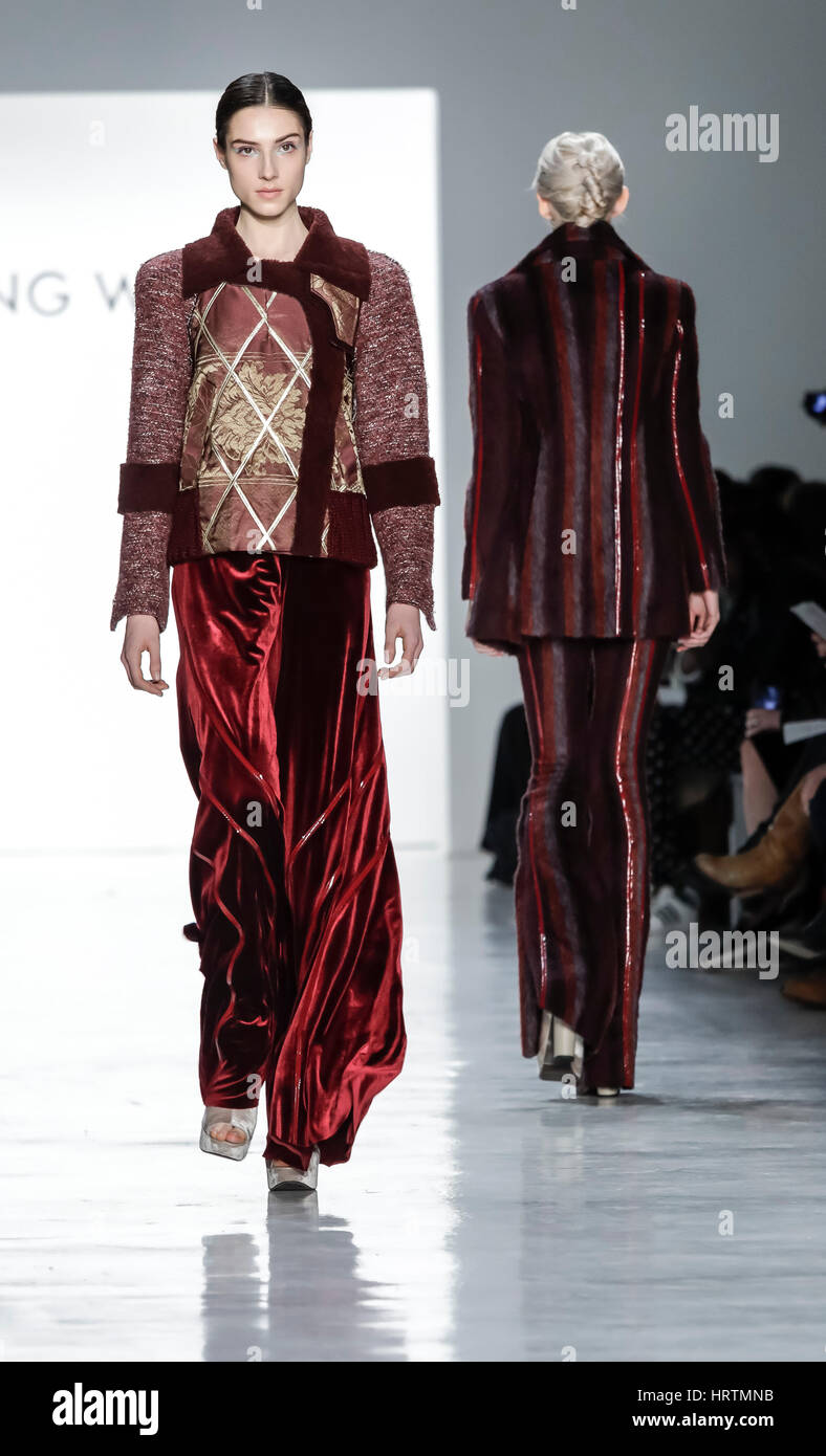 New York, United States. 08th Feb, 2017. A model walks runway for Son ...