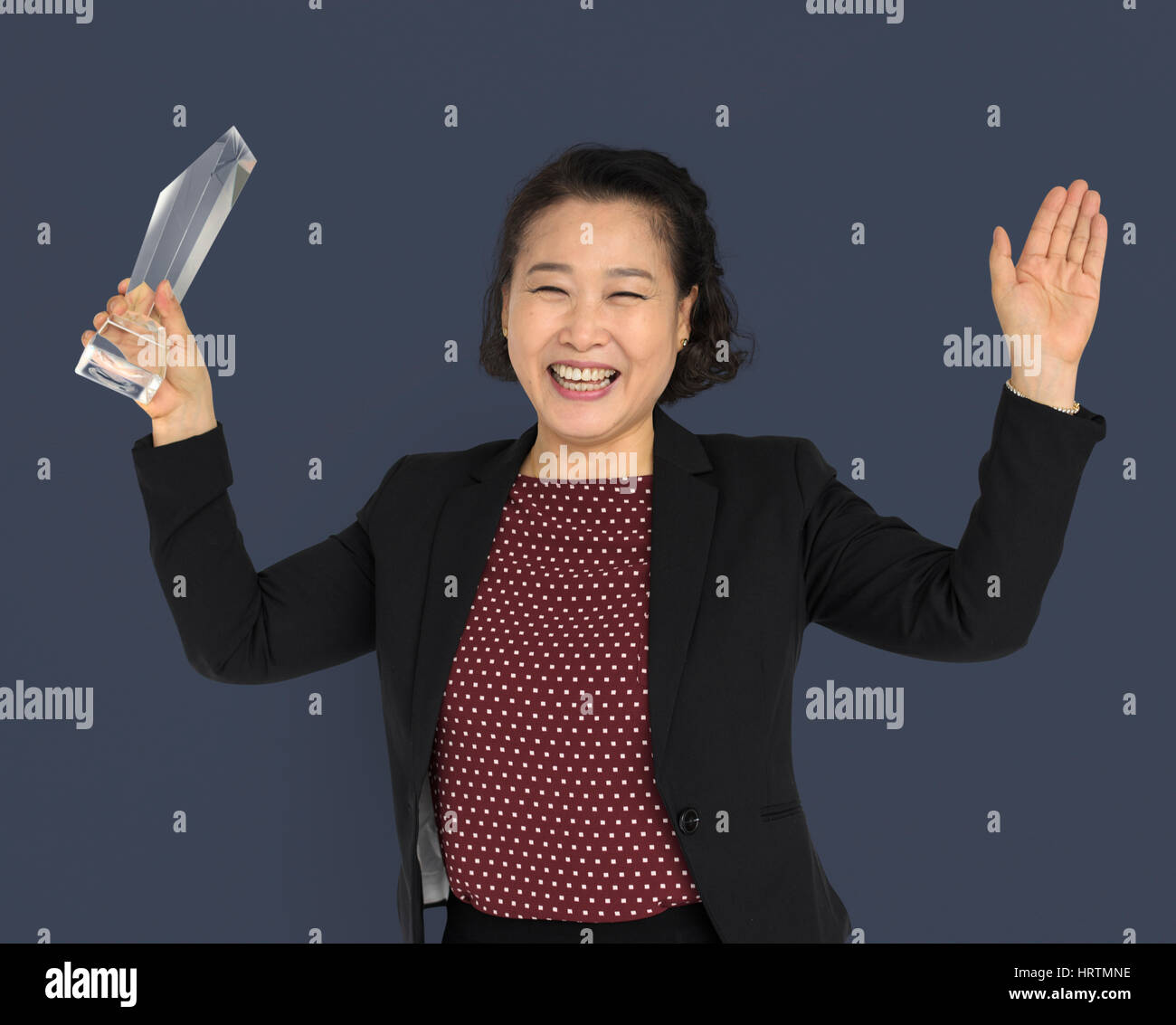Award happy woman portrait hi-res stock photography and images - Alamy