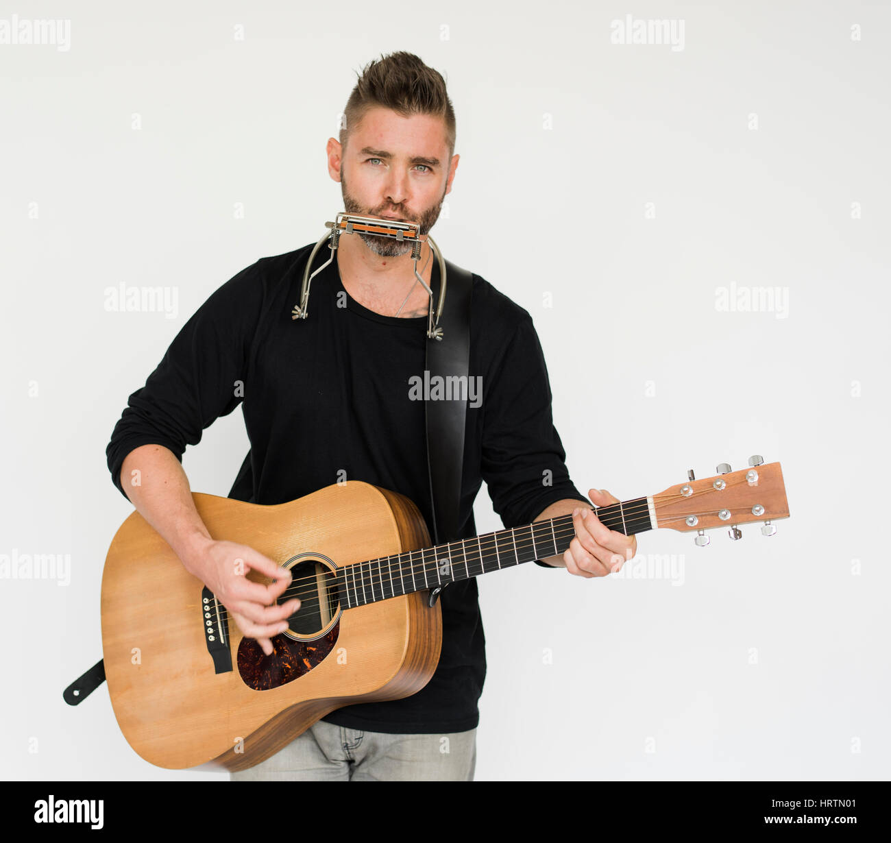 Man Playing Musical Instruments Concept Stock Photo - Alamy