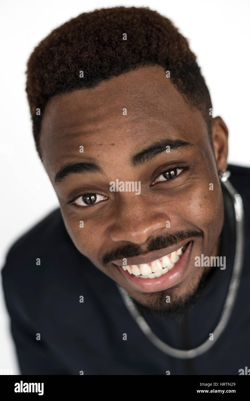 Young black guy smiling portrait Stock Photo - Alamy