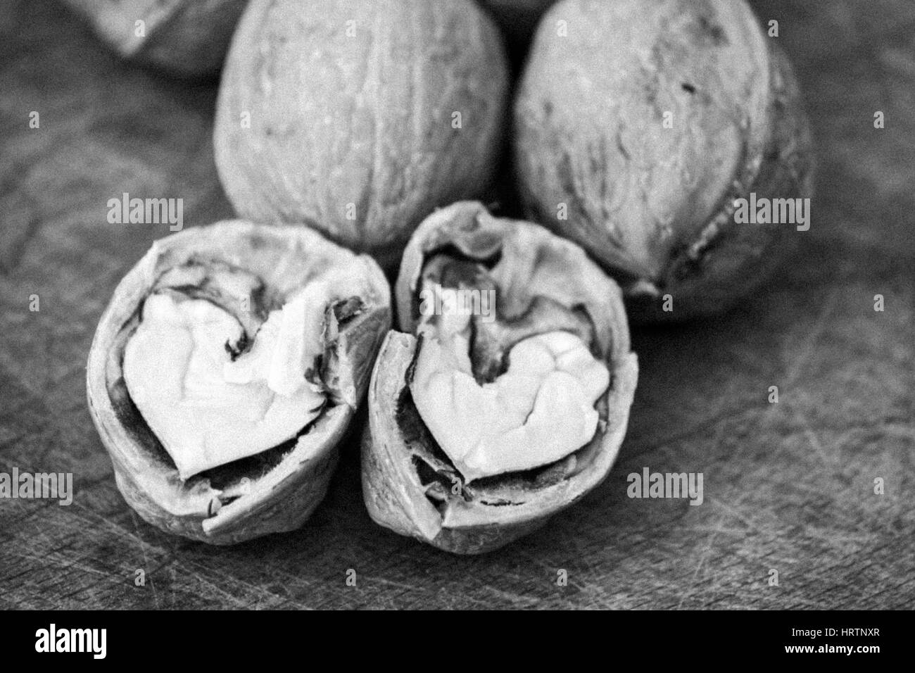 Walnut with open shell hi-res stock photography and images - Alamy
